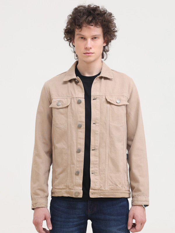 Overdyed Regular Greige Fit Twill Denim Jacket – gritandflair