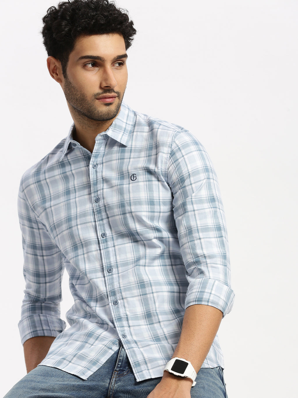 Prepy Turkish Blue Cotton Checkered Shirt – gritandflair