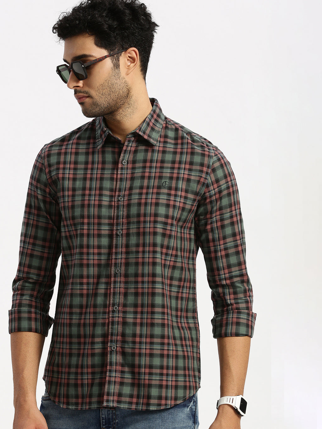 NAUTICAL LEAGUE Coral Red CLUB COTTON CHECKERED SHIRT – gritandflair